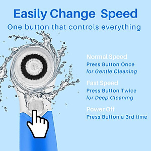 LAVO Facial Cleansing Brush - Electric Spin Scrubber and Exfoliator for Face - Scrub Skin - Exfoliating Cleanser