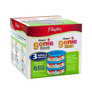 Playtex Diaper Genie Refill (810 Count Total - 3 Pack of 270 Each)