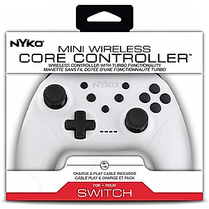 Nyko Wireless Mini Core Controller for Nintendo Switch - Bluetooth Pro Controller Alternative with Turbo Programming, Ergonomic Design and Type C Charging Cable - Compatible w/Android and PC