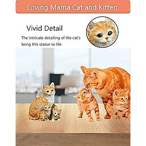 Cat Outdoor Garden Décor Statues – Precious Mama Cat and Kitten Figurine Gifts for Yard Patio Lawn, Funny Animal Flower Bed Decor Art Sculpture