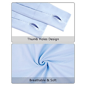 Stelle Women Workout Shirts Seamless Long Sleeve Yoga Tops with Thumb Holes for Sports Running Breathable Athletic Slim Fit Blue