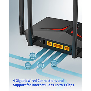 Smart WiFi 6 Router, Dual Band Gigabit Router(Wireless Speed Up to 1754 Mbps), Gaming, MU-MIMO, OFDMA, Parental Control