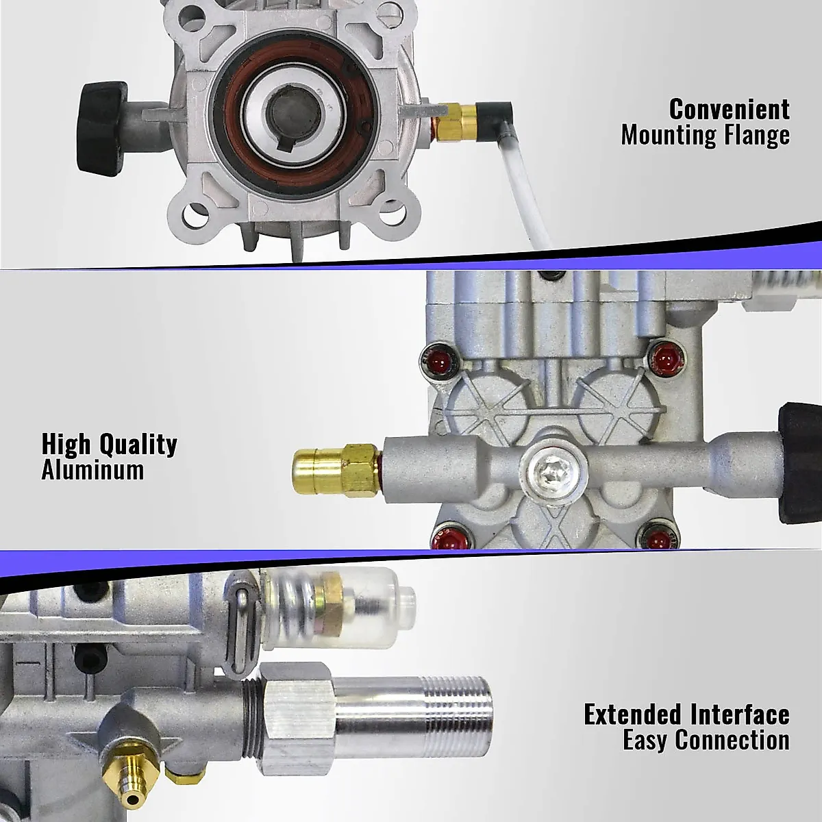 Horizontal 3/4" Shaft Pressure Washer Pump, MAX 3200 PSI 2.4 GPM Replacement Power Washer Pumps, Power Washer Pump Compatible with Honda, Homelite, Troybilt, Simpson