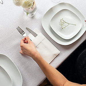 AMERICAN HOMESTEAD Dinner Napkins with Flatware Pocket - Pre-Folded Cloth-Like Disposable Table Napkins - Absorbent Paper Serviettes for Weddings, Parties, and Events - 16" x 15.5" - 50 Count (Silver)