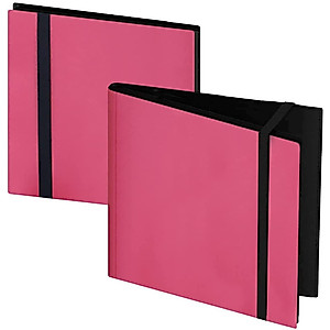 Trading Cards Album Binder, JARAGAR 12 Pockets PU Leather Card Binder Holder 20 Sheets Band Closure Card Storage Case Holds up to 480 Cards Fit for TCG Baseball Football Cards