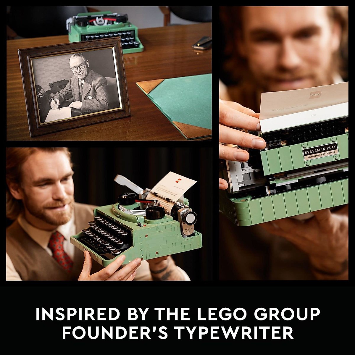 LEGO Ideas Typewriter 21327 Building Set for Adults, Collectible Retro Display Model, Creative Hobbies Unique Gift Idea