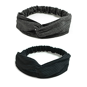 DRESHOW 10 Pack Boho Headbands for Women Girls Criss Cross Elastic Hair Band Twisted Head Wrap Floral Hair Accessories