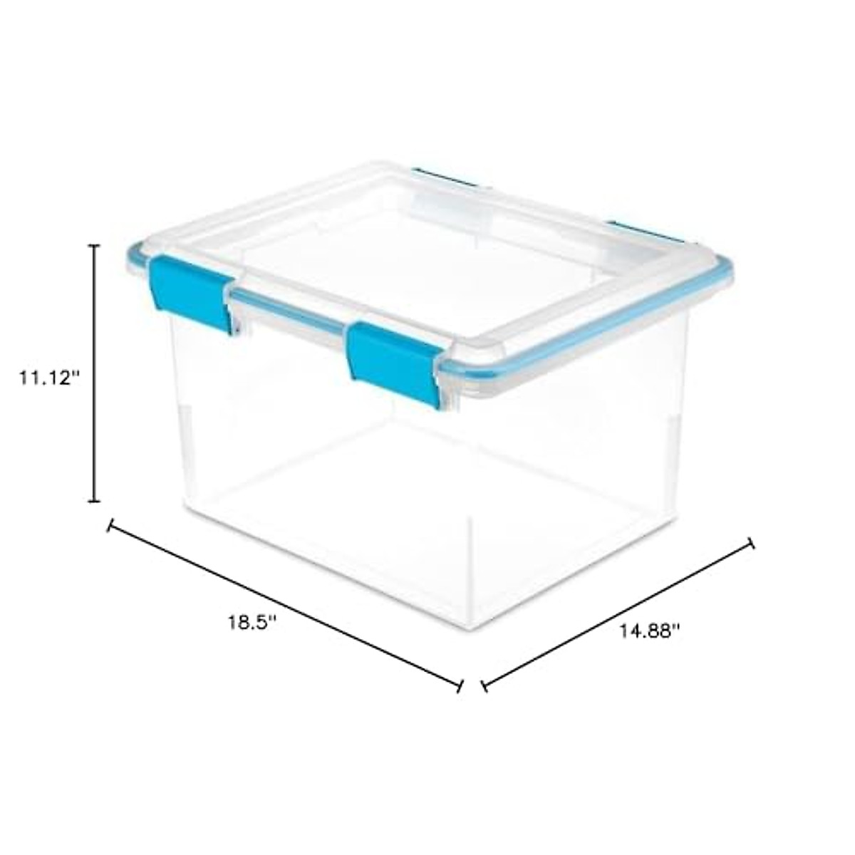 MDMprint Clear Storage Tote 18 1/2 in x 14 7/8 in x 11 1/8 in H, 1 PK