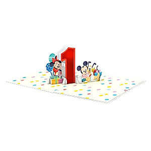 Lovepop Disney's Mickey and Friends 1st Birthday Pop Up Card - 3D Card, Birthday Card, Disney Birthday Card, Mickey Mouse Birthday Card, 3D Birthday Card, Pop Up Disney Card, 1st Birthday Card