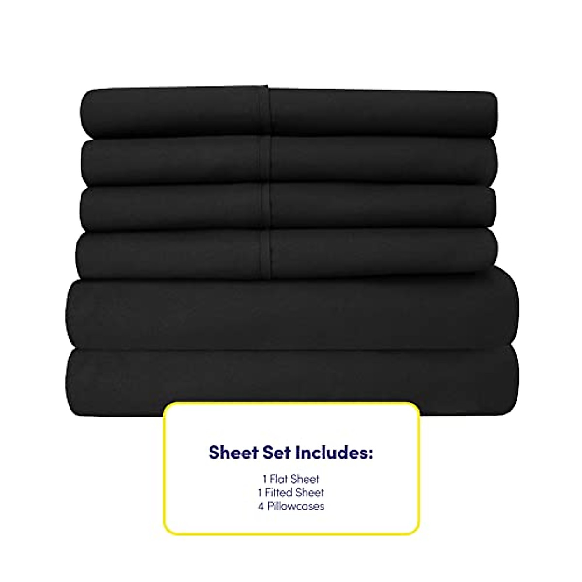 Queen Sheets Black - 6 Piece 1500 Supreme Collection Fine Brushed Microfiber Deep Pocket Queen Sheet Set Bedding - 2 Extra Pillow Cases, Great Value, Queen, Black
