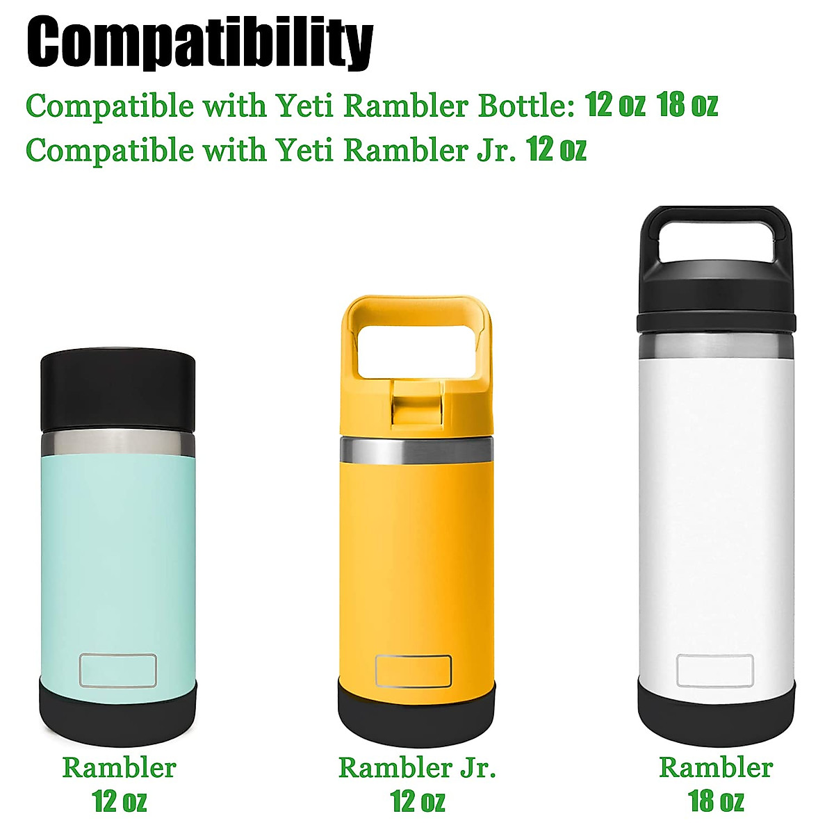 2 PCS Silicone Boot Sleeve for YETI Rambler 12 oz 18 oz, Bottom Protection for Rambler Jr 12 oz Kids Bottle Accessories - Dishwasher Safe