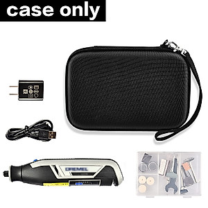 Case Compatible with Dremel Lite 7760 N/10 4V Multi-Purpose Rotary Tool Kit, Hard Carrying Storage Bag Organizer Fit for USB Charging Cable and Accessory Set (Box Only)