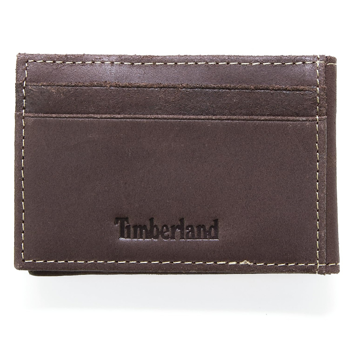 Timberland mens Slim Leather Front Pocket Credit Card Holder Travel Accessory Bi Fold Wallet, Brown (Money Clip) 2, One Size US