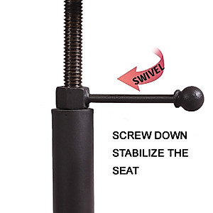 Topower Industrial Retro Vintage Farm Wooden Tractor Stool Kitchen Swivel Height Adjustable bar Stool (Dark Brown)