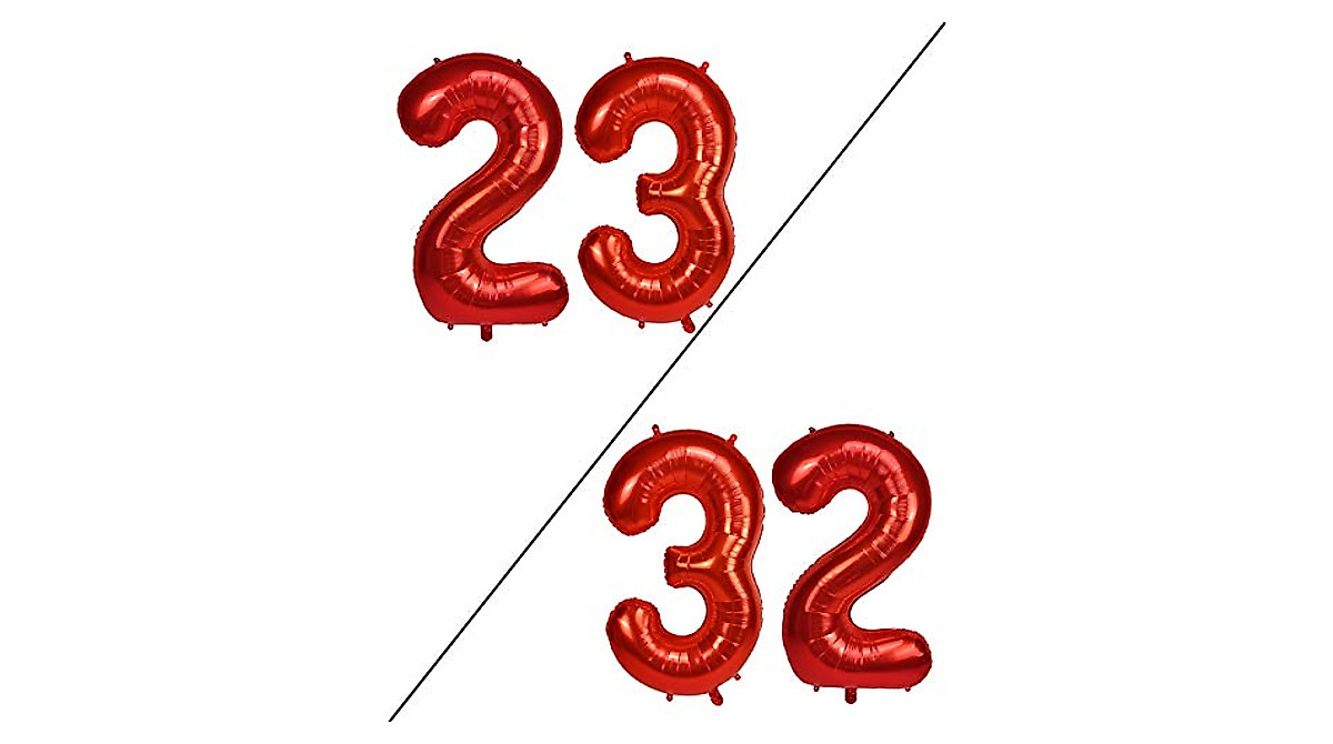 Big Red 23 Year Balloons for Birthday & Anniversary Decorations