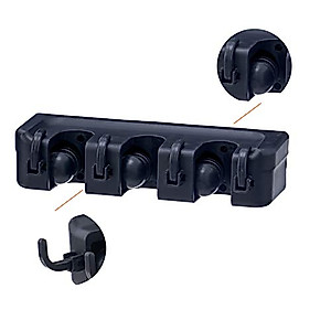 Superio Mop & Broom organizer 3-Slots (Black)