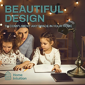 Home Intuition Classic Antique Retro Adjustable Leaning Piano Lamp Banker Desk Light (Brushed Brass)