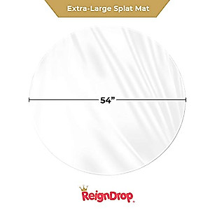 Baby Splat Mat 54" Large - Clear Non-Toxic Floor Splat Mat for Under High Chair and Table Cover, Anti-Mess Mat, Easy to Clean - for Arts ,Crafts, Protector for Pets, Cat or Dog (Clear Round)