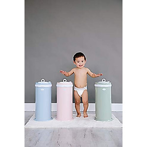 Ubbi Steel Odor Locking, No Special Bag Required, Money Saving, Modern Design, Registry Must-Have Diaper Pail, Blush Pink