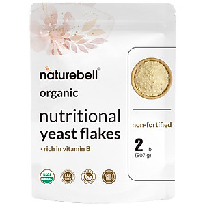 Organic Non-Fortified Nutritional Yeast Flakes, 2 lbs | Versatile Vegan Cheese Substitute, Natural Dairy Free Cheesy Seasoning – Rich Protein & B Complex Vitamins Source – Keto, Non-GMO
