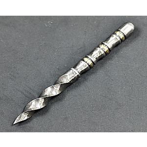 SHOKUNIN USA TriEdge Tactical Dagger - High Carbon Steel Damascus Tri Edge 4.7-inch Blade with Integral Handle - Ideal for Outdoor, Tactical, Survival, and EDC & Sheath