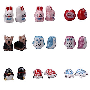 10pcs Creative Club Turtle Spacer Beads (Blue) 22x18mm Hand Crafted Ceramic Beads for Jewelry Craft Making cbt-14