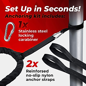 ASU Trainer Poly Dacron Weighted Battle Ropes for Home Gym – Indoor/Outdoor Workout Rope with Sleeve, Heat-Shrink Handles, & Anchor Kit – Exercise Rope for Training/Fitness/Boxing, Army Battle Rope