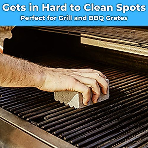 Heavy Duty, Non-Toxic Grey Grill Brick Cleaner 12 Pack. Reusable Chemical Free BBQ Pumice Cleaning Block for Flattops, Grills and Griddles. Non Scratch Grillstone is the Perfect Barbecue Scouring Tool