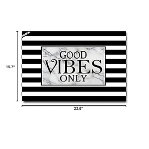Funny Doormat,Good Vibes Only Door Mat,Garden Outdoor Indoor Entrance Mat Anti-Slip Rubber Front Door Kitchen Home Backing Doormat