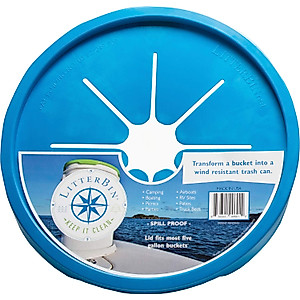 LitterBin Bucket Trash Lid - Blue