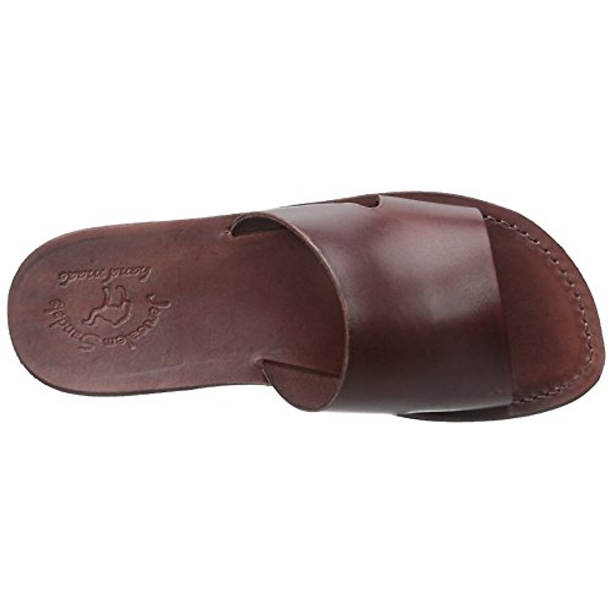 Bashan - Leather Wide Strap Slide Sandal - Brown