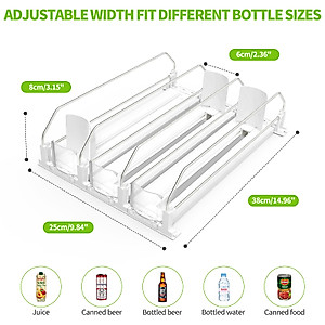 Coanto Drink Organizer for Fridge, Soda Can Dispenser for Refrigerator, Automatic Self-Pushing Fridge Drink Dispenser Holds up to 15 Cans, 3 Row