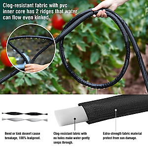 Soaker Hose 50ft for Garden Beds, Drip Irrigation Hose Saves 80% Water, Leak Proof Sprinkler Hose For Garden, Lawn, Flower Bed, Vegetable Field (50FT)
