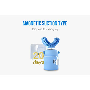 Kids Electric toothbrushe and Foam toothpaste, Children U Shaped Ultrasonic Automatic Toothbrush with 3 Brush Heads, 3 Cleaning Modes, Automatic Timer Tooth Brush for toddler, (Age 2-8,Bue) (Bue)