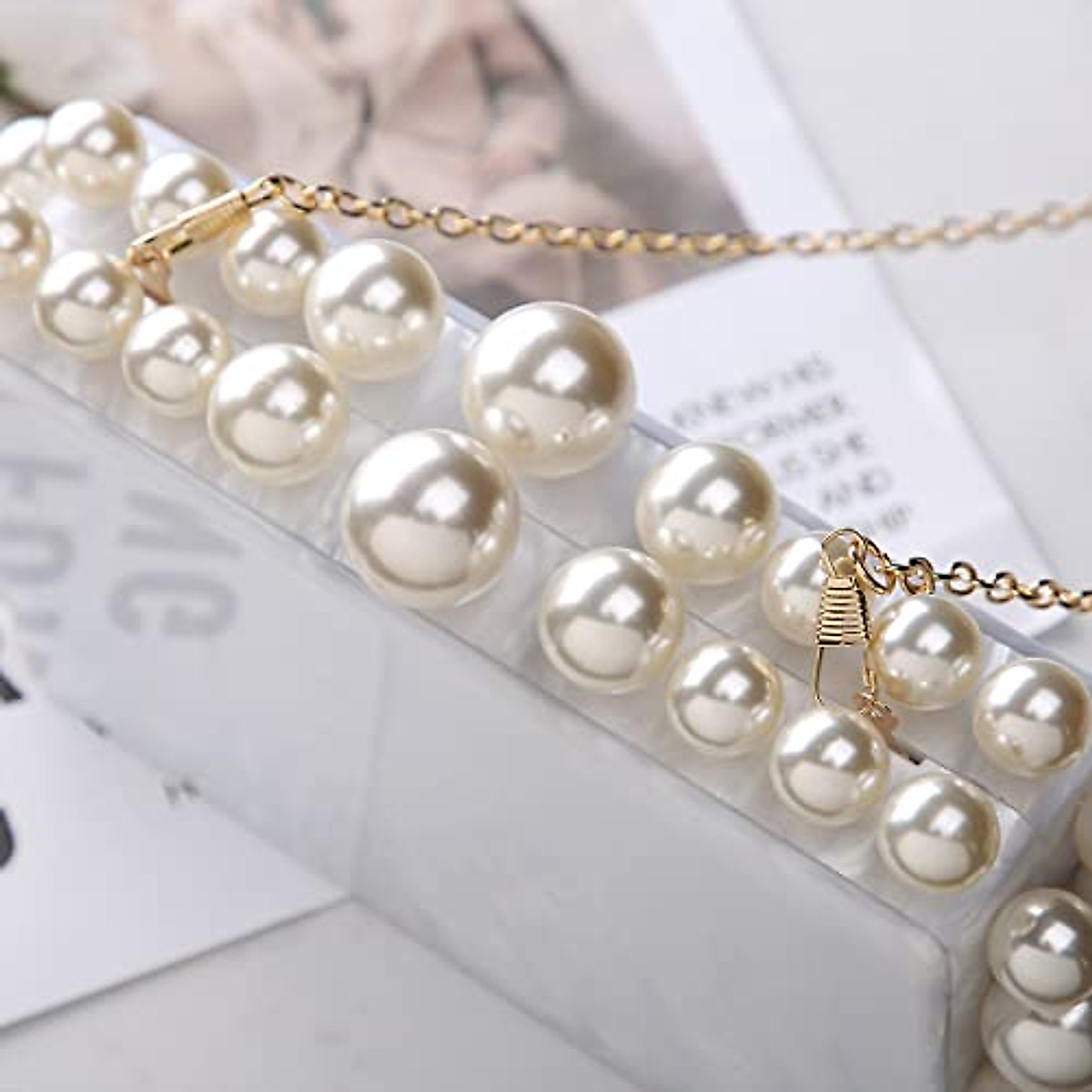 Acrylic Evening Clutch Bag for Women Pearl Acrylic Clutch Bag Glitter Marble Purse Handbag for Wedding Cocktail Party Prom (White)