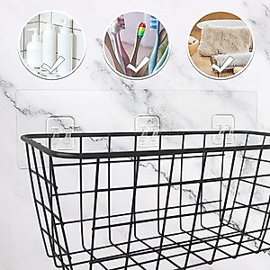 NEWJINXIN 12 Packs Shower Caddy Adhesive Hooks Replacement,No Drilling Strong Transparent Adhesive, Strong Sticker Hooks for Bathroom Shower Caddy，Storage Shelves and Kitchen Racks (3 Hooks)