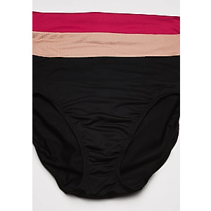 Warner's womens Allover Breathable Hi-cut Panty Underwear, Vivacious Toasted Almond Black, Large US