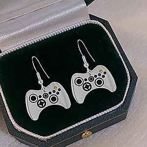 KVANU Unique 80s 90s Punk Stainless Steel Video Game Control Consoles Dangle Drop Earring for Women Men Her Game Enthusiast Game Lover Jewelry Gift (Style-3)