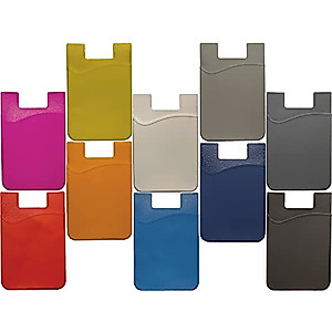 Phone Card Holder | Stick on Premium Quality Card Holder for Back of Phone | Holds up to 3-4 Cards | Compatible with All Smartphones with a Flat Back | Great Color Selection (Orange, Black)