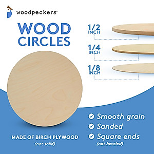 Wood Circles 17 inch 1/2 inch Thick, Unfinished Birch Plaques, Pack of 3 Wooden Circles for Crafts and Blank Sign Rounds, by Woodpeckers