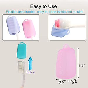 V-TOP Electric Toothbrush Head Cover, 5 Pack Toothbrush Covers Caps for Travel, Silicone Portable Tooth brush Pod Case Protector for Home and Outdoor