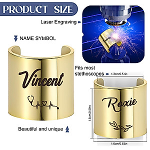 Zhamate Personalized Stethoscope Name Tag Custom Stethoscope ID Charm Accessories for Nurse Doctor Vet,Stainless Steel Engraved Stethoscope ID Tag,Graduation Gift,Short Pillar