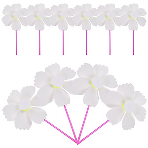 Wakauto 10pcs DIY Pinwheels Craft for Handmade White Blank Paper Pinwheels Making Craft Painting Party Favors for Home Crafting,Craft Group Activities