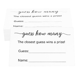 Anwyll Guess How Many Game Cards,50Pcs Guess How Many Baby Shower Game Cards,High-End Candies Cookies Guess How Many Game Cards for Baby Shower Birthday Party Bridal Shower Wedding Activity(3.5×2.1'')