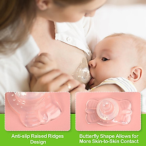 haakaa Butterfly Nipple Shields for Nursing Newborn Breast Shields for Nursing with Carry Case, 1pk