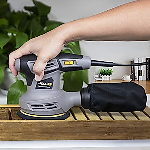 Jellas 5-Inch Random Orbital Sander with 18Pcs Sandpapers, 13000RPM 6 Variable Speed Sander Machine, High Performance Dust Collection System for Woodworking, 2.5A, Dust Collection Bag Include - OS280