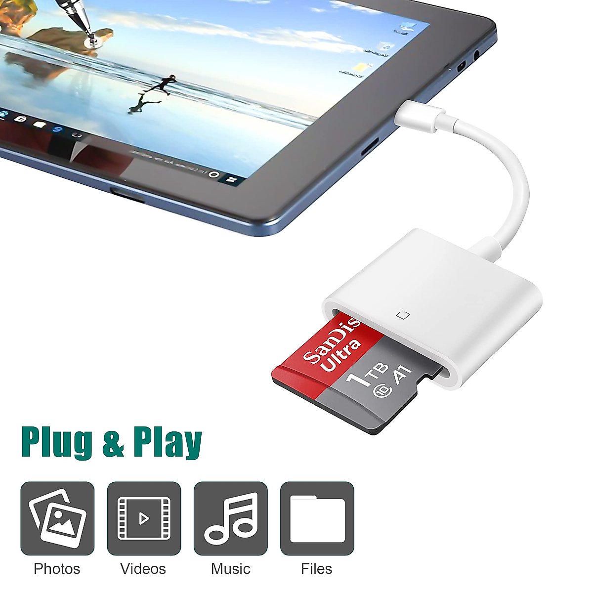 USB C SD Card Reader, Type C SD Card Adapter SDHC Memroy Card Reader Compatible with iPhone 15 Pro Max, iPad Pro/Air/Mini, Mac, Samsung Galaxy S24/S23/S22 and More USB-C Devices