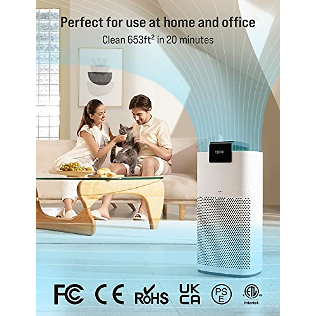 TOPPIN Filter Replacement TPAP005 AP005 TP-AP005 Air Purifier H13 True HEPA Air Filter to Clean Pets Hair Smoke Odors Dust Pollen Home and Room 2000 sq ft