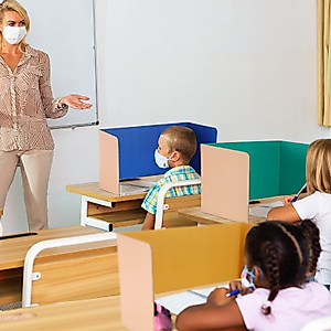 Desk Dividers for Students Privacy Boards Classroom Privacy Folders for Student Desks Testing Privacy Panel Partitions Study Carrel Desk Trifold Privacy Panel for Student, 4 Colors (32 Pieces)