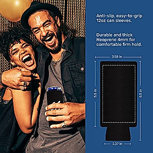 QualityPerfection Can Cooler Sleeves (2 Sets Regular + 2 Sets Slim) Insulated, Beer/Energy Drink Neoprene 4mm Thickness Thermocoolers for 12 oz Tall Skinny Beverage 4 Pack (Mr & Mrs